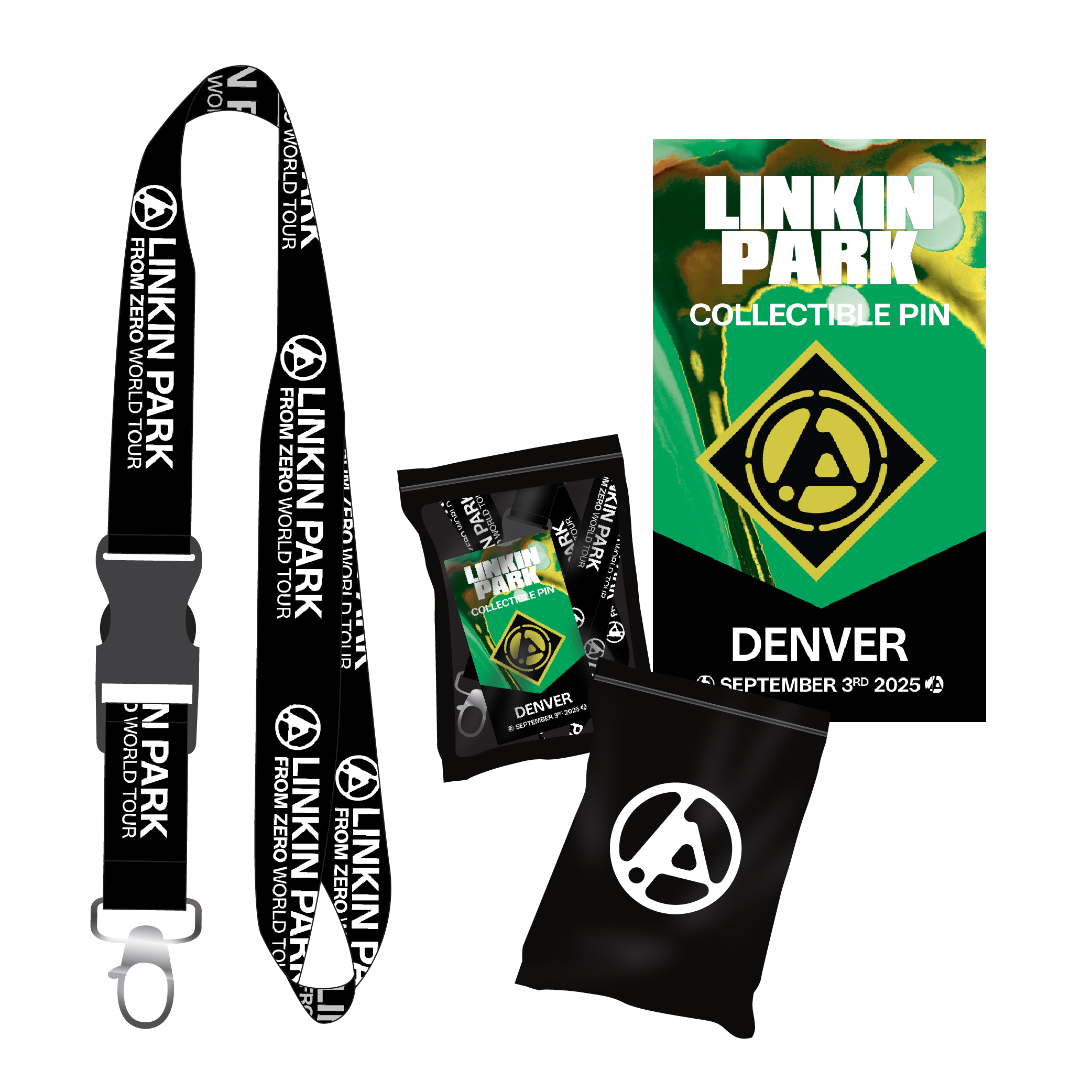 LP FZ DENVER ENAMEL PIN + BLACK LANYARD BUNDLE PACK (Sep 3rd) – Linkin ...