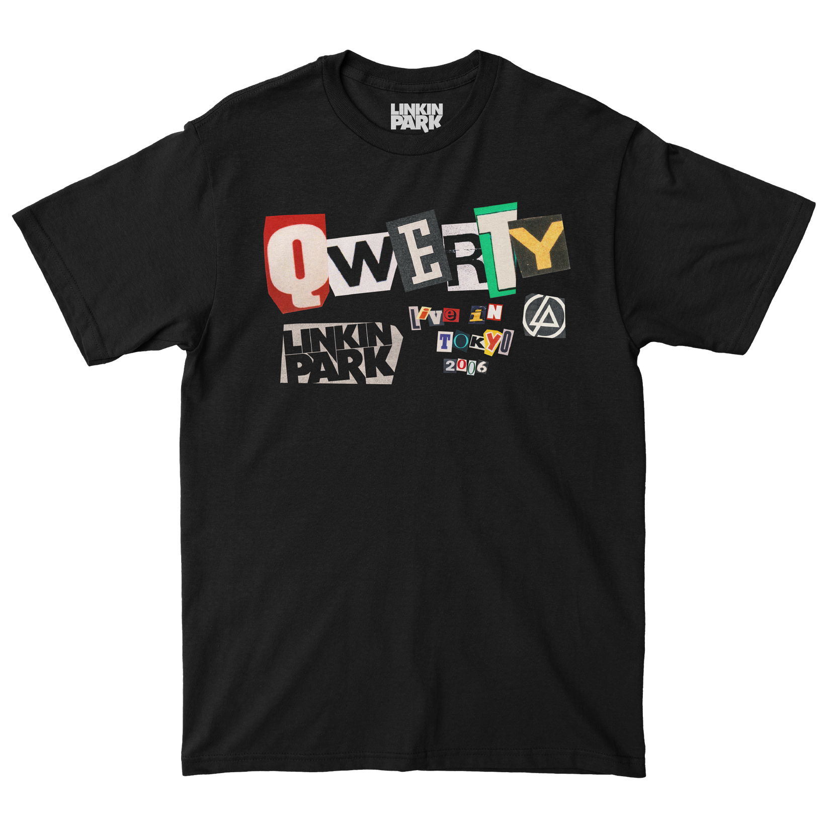 QWERTY Ransom Note Black Tee – Linkin Park Store